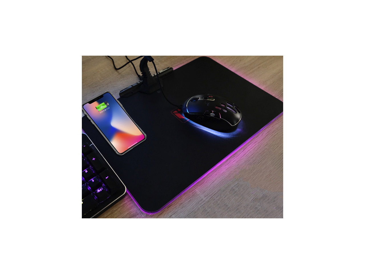 CORN RGB LED Gaming Mouse Pad - 13.7 x 9.8 x 0.16 inches - Lighting ...