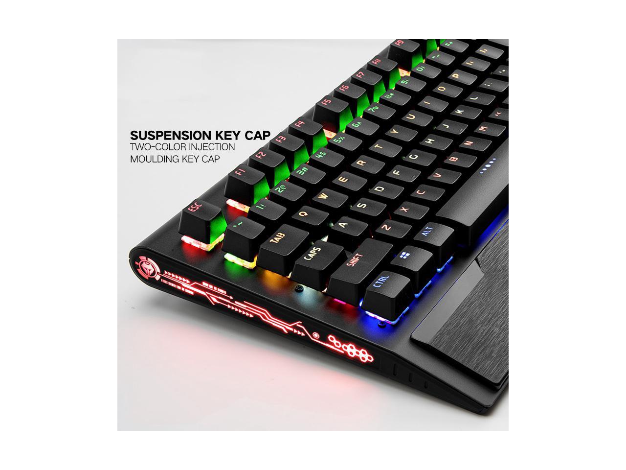 CORN X1000 Blue Mechanical RGB Backlit 104 Keys N-key Rollover Side ...