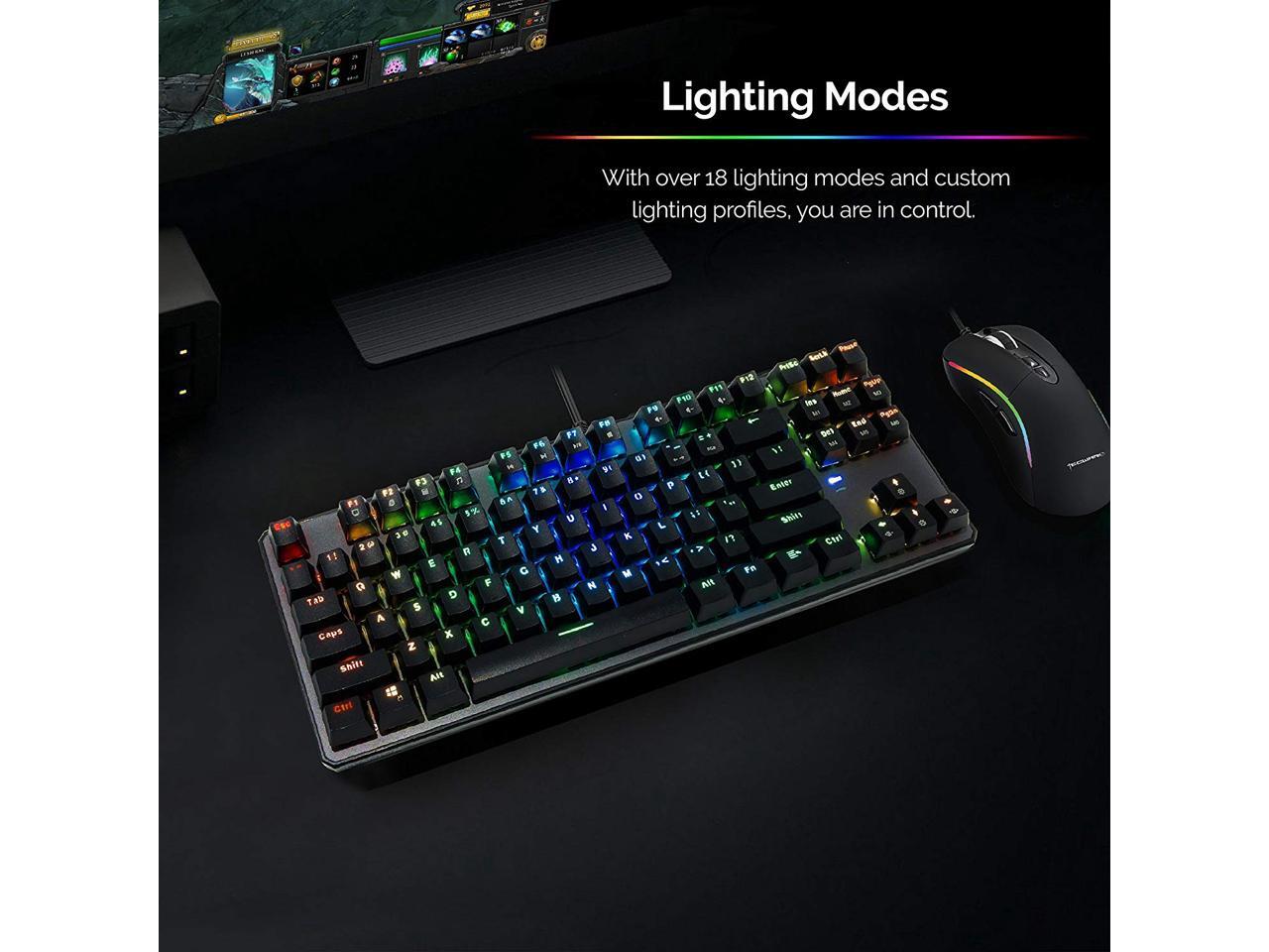 Tecware Phantom 87 Key Mechanical Keyboard, RGB led, Outemu Blue Switch ...