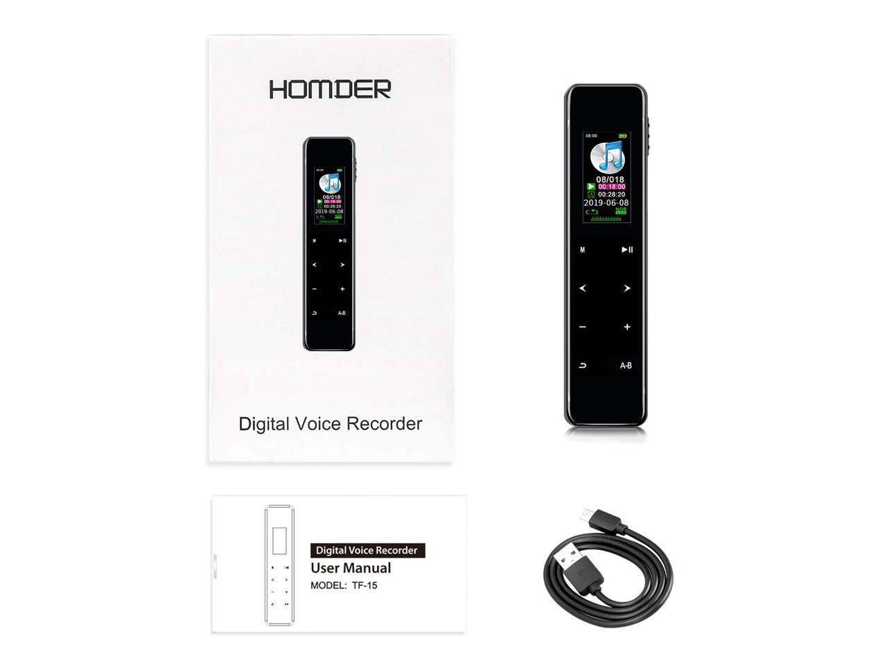 Digital Voice Recorder, Homder 16GB Touch Screen Voice Activated ...