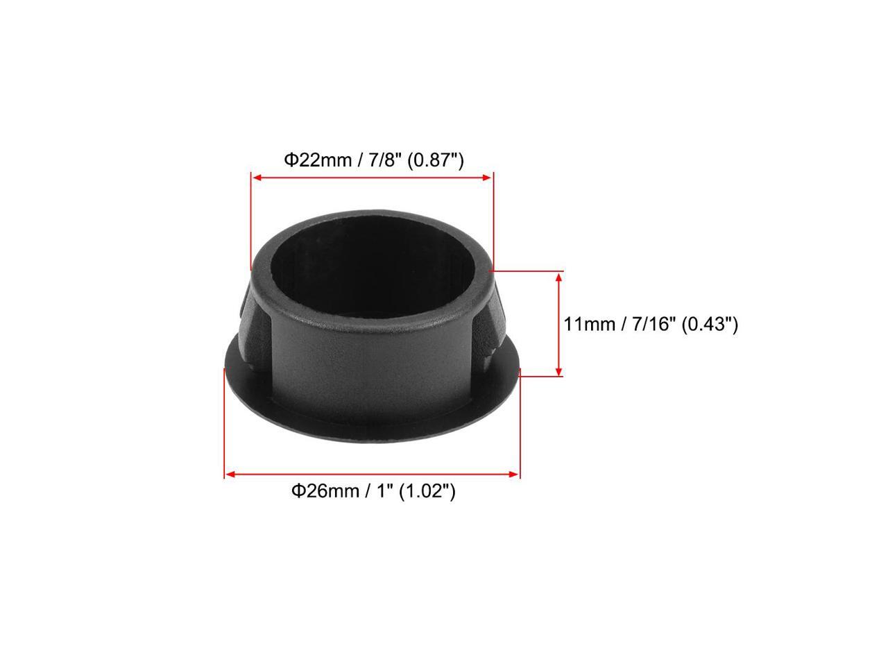 Hole Plugs Black Plastic 22mm(7/8-inch) Snap in Locking Hole Tube ...