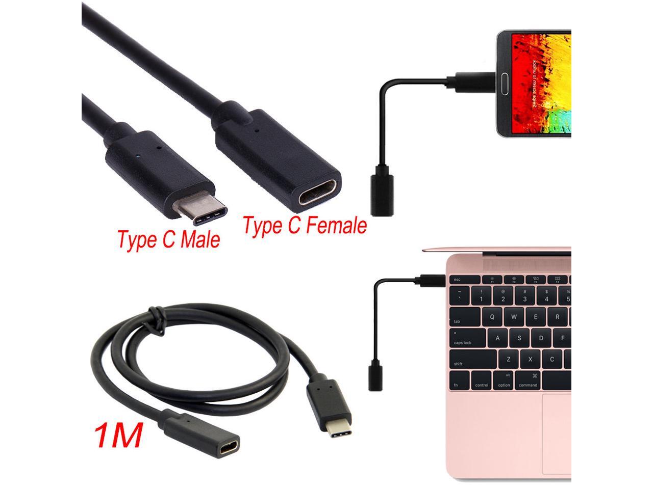 USB-C Type C Male to Female USB 3.1 Extender Extension Short Cable Cord ...