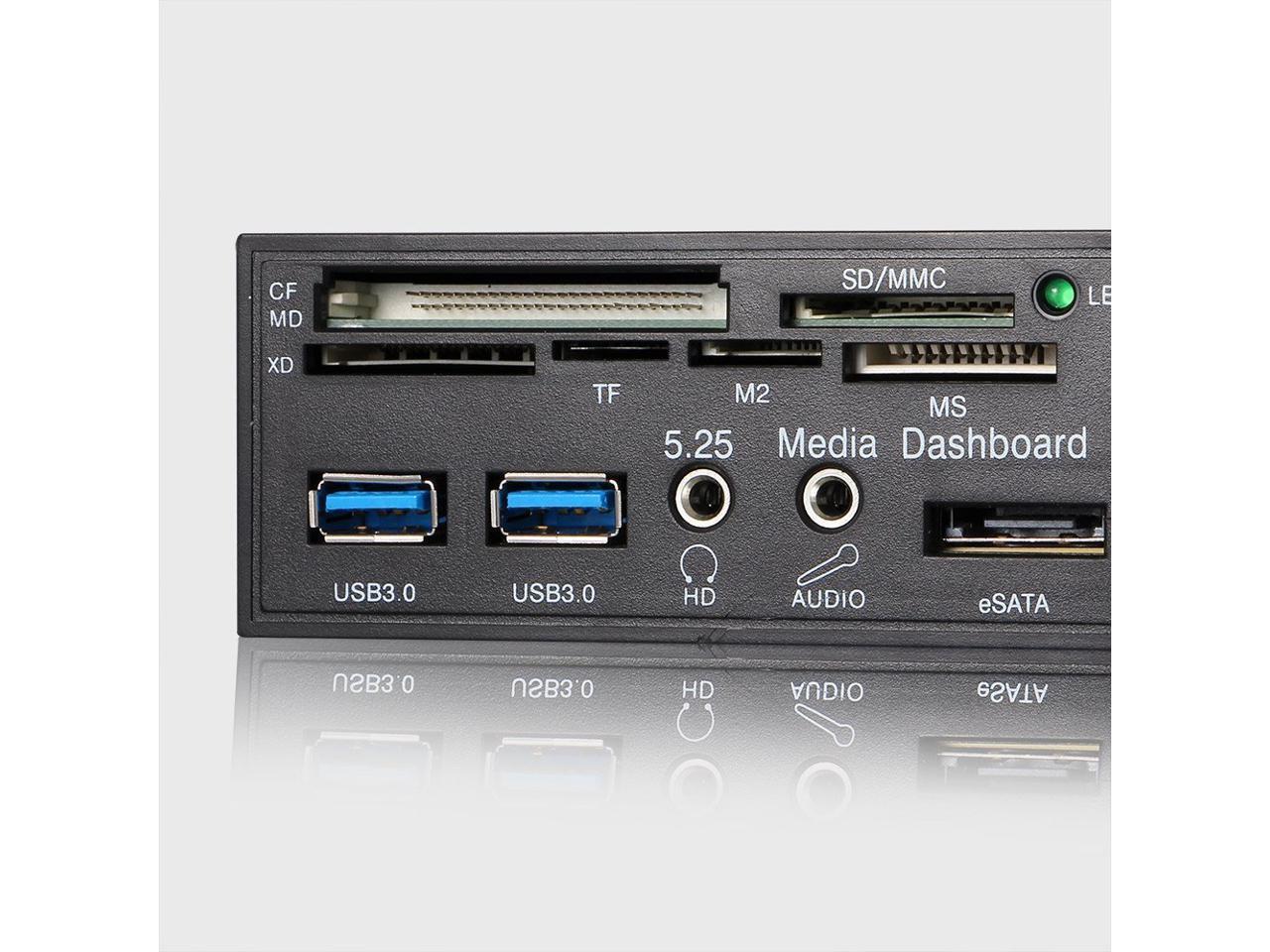 5.25" Multifunctional All-in-1 front panel card reader for Computer PC ...