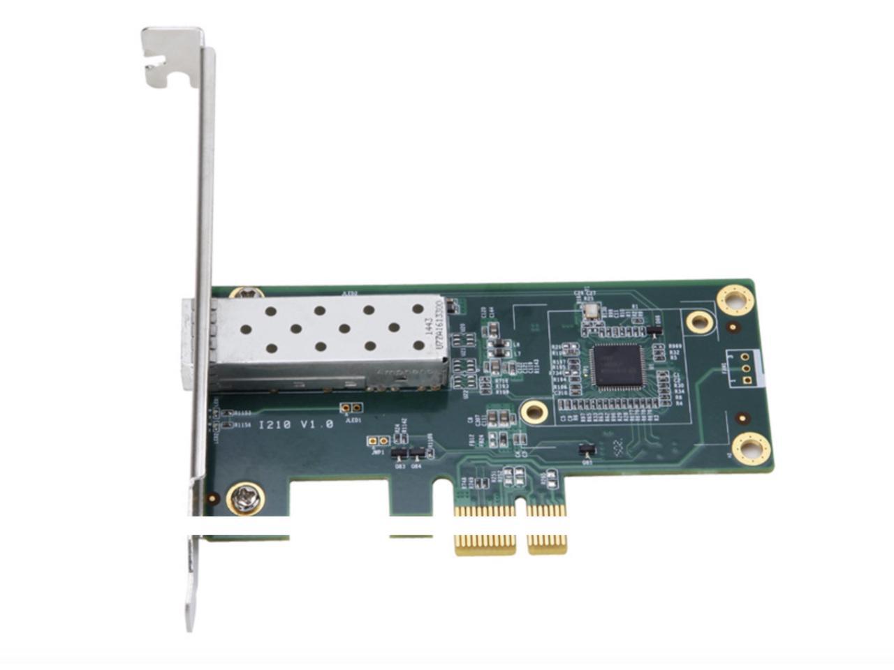network card with chip Intel I210 PCIe PCI Express 1 Gigabit fiber ...