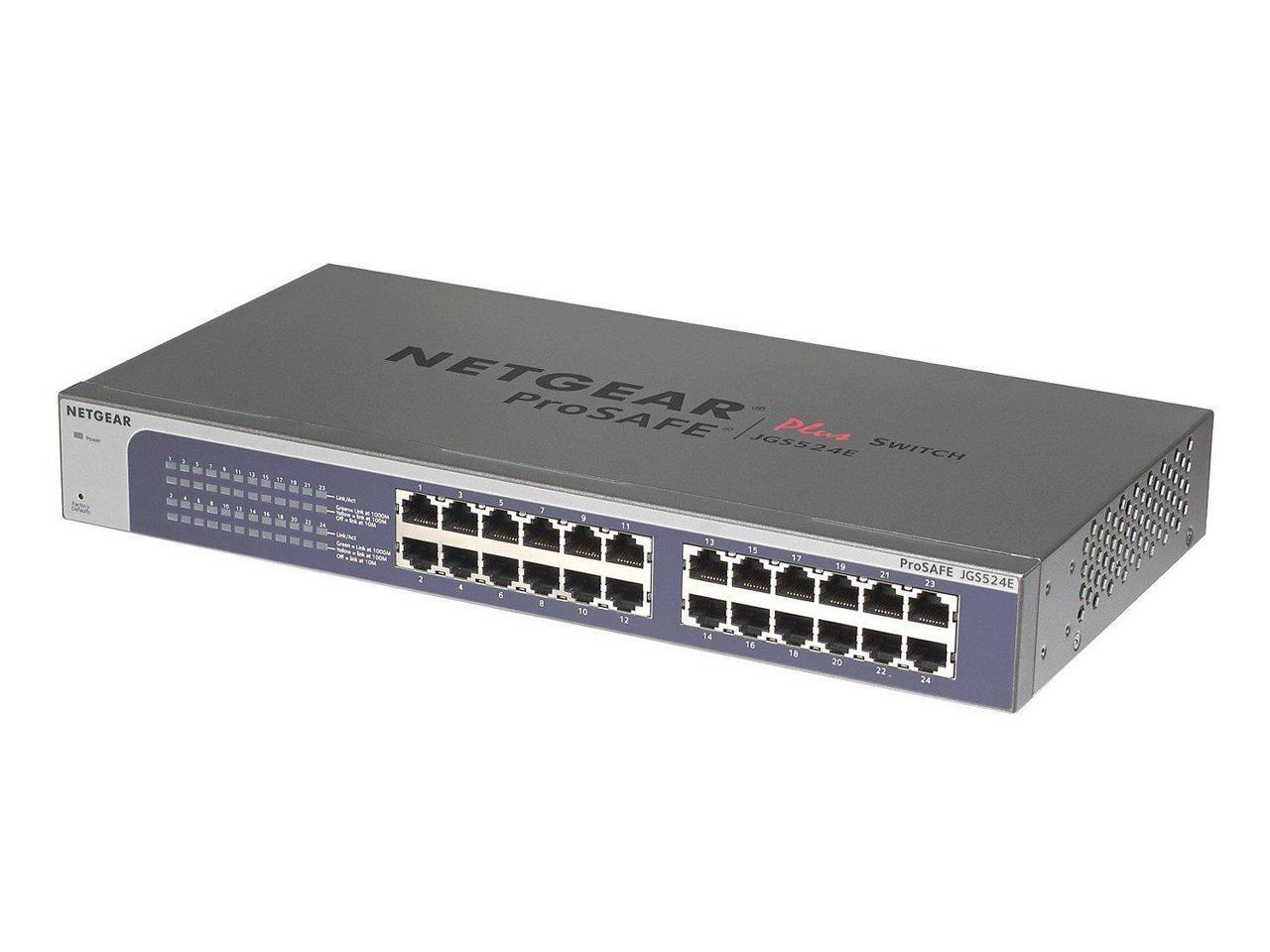 NETGEAR ProSafe Plus JGS524Ev2 (JGS524E-200EUS) 24P Gigabit Plus Switch ...
