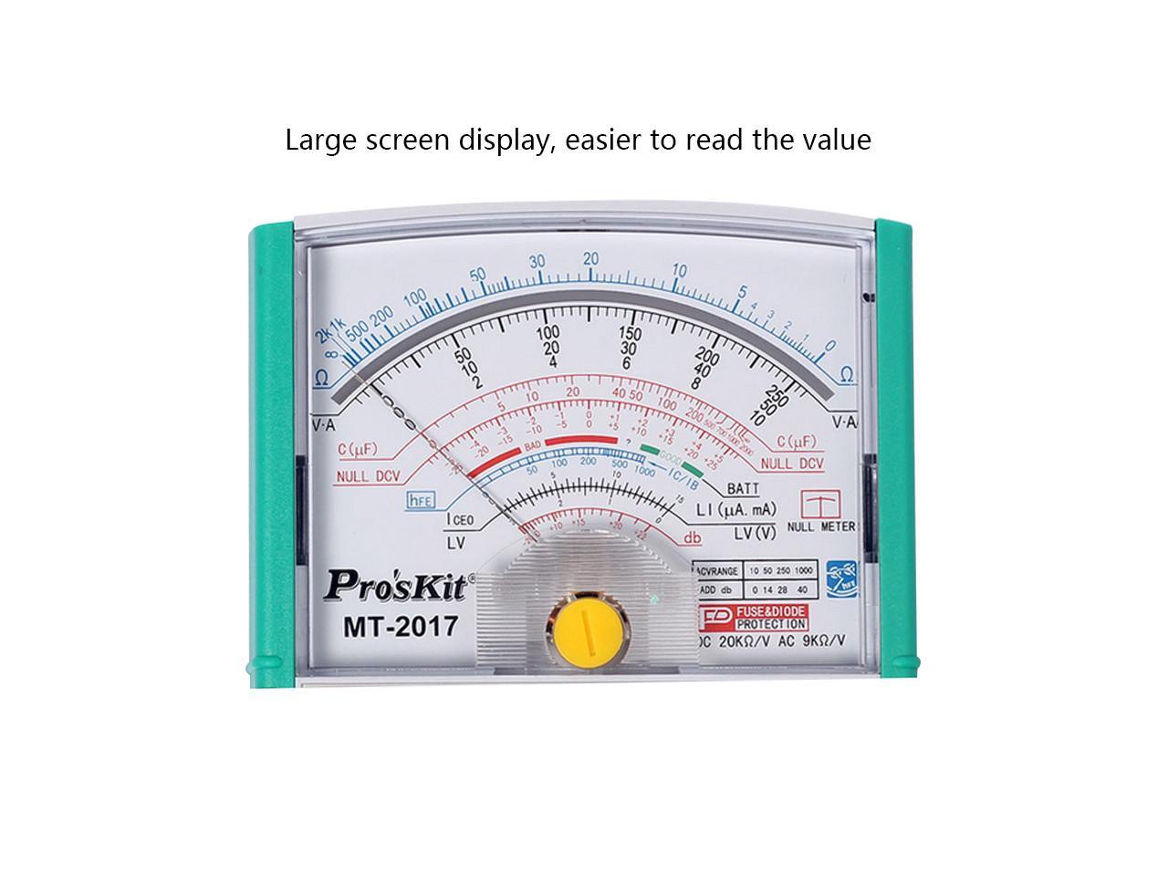 Proskit MT-2017 AC/DC LCD Protective Function Analog Multimeter,Ohm ...