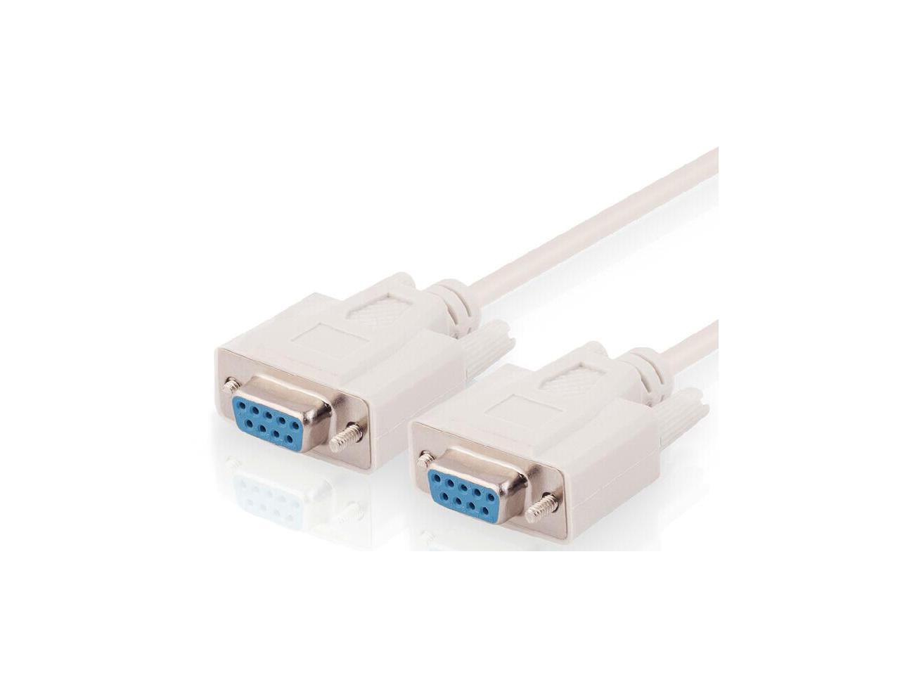 (10ft/3m) RS232/DB9 Serial Extension cable, DB9 Female to Female Straight Through wired Serial ...