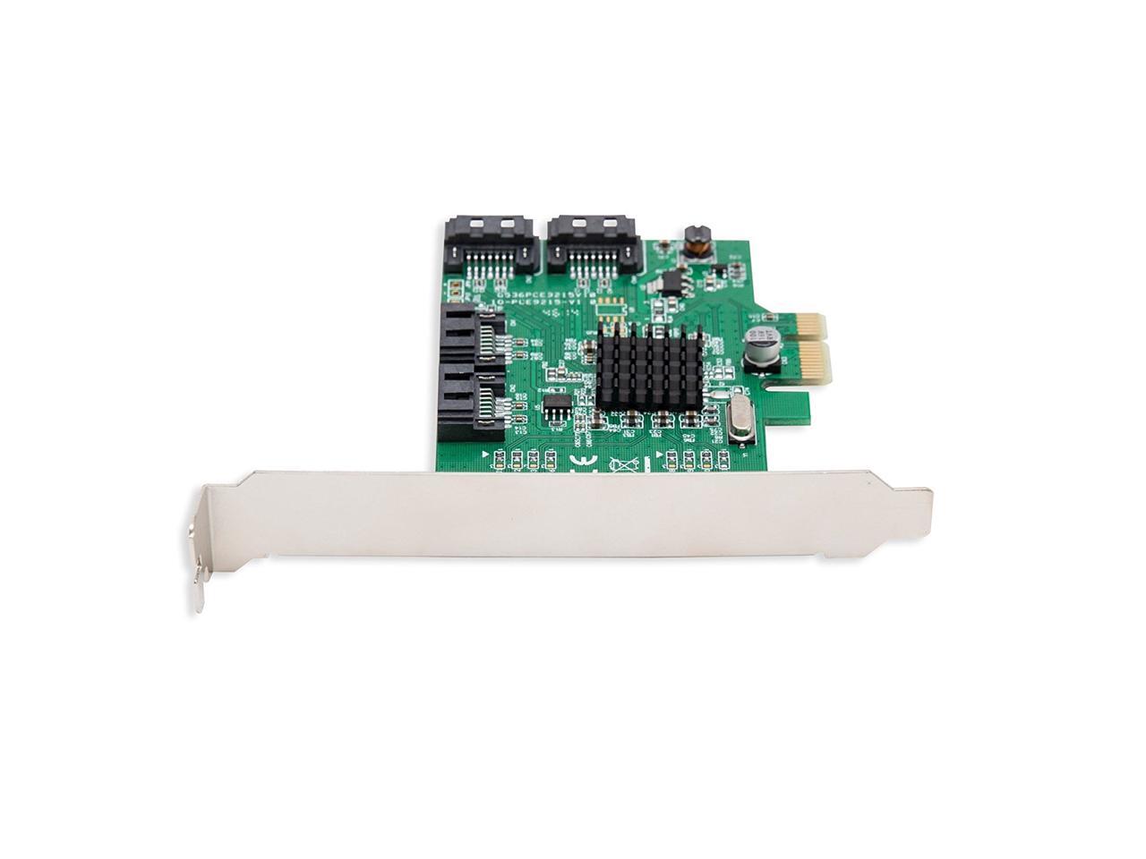 IO Crest 4 Port SATA III PCI-e 2.0 x1 Controller Card Non-Raid with Low ...