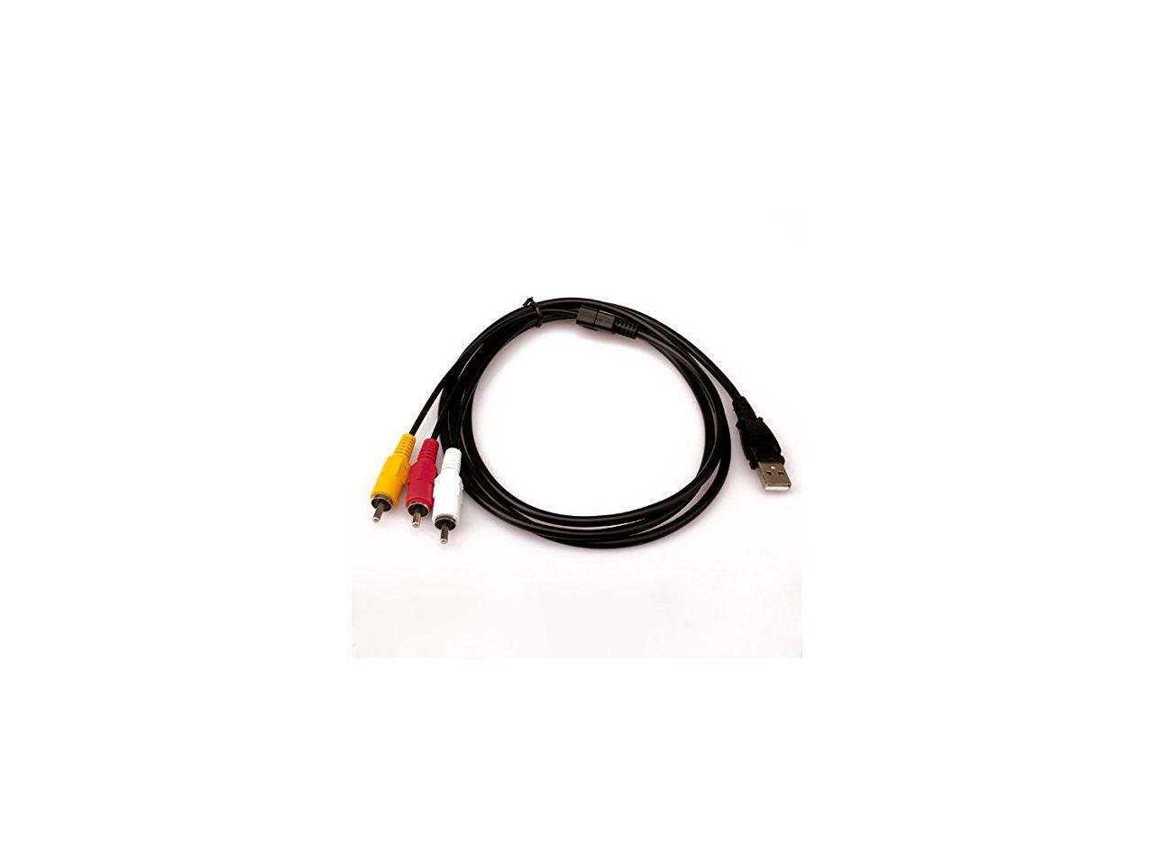 USB Male A to 3 RCA AV A V TV Adapter Cord Cable for PC Vizio TV Video ...