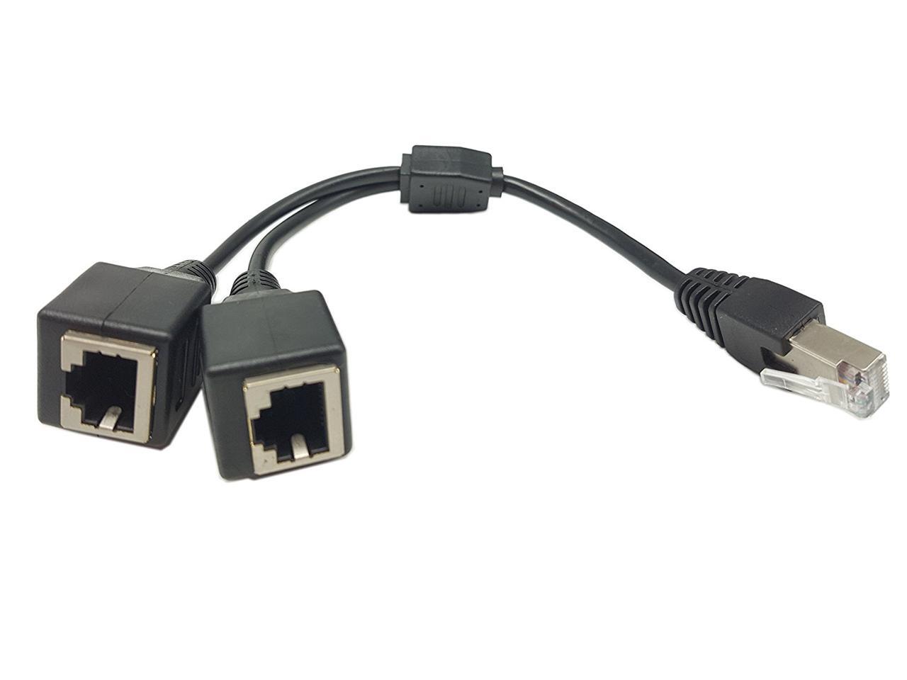 RJ45 Y Splitter Adapter Cable, RJ45 Male to Female Network Adapter 1 to ...