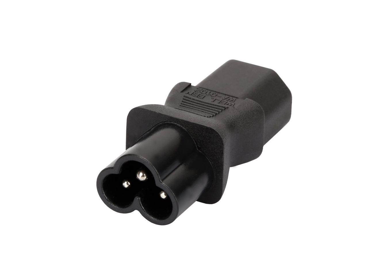 (2 Pack) IEC 320 C13 to C6 AC Power Adapter, Vellcon IEC 3Pole Female ...