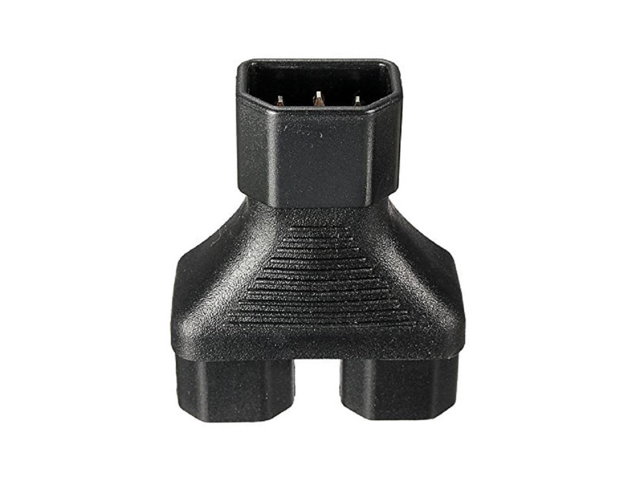 IEC 320 C14 to 2x C13 Y Split AC Adapter Power plug, PDU/UPS IEC 3Pole ...