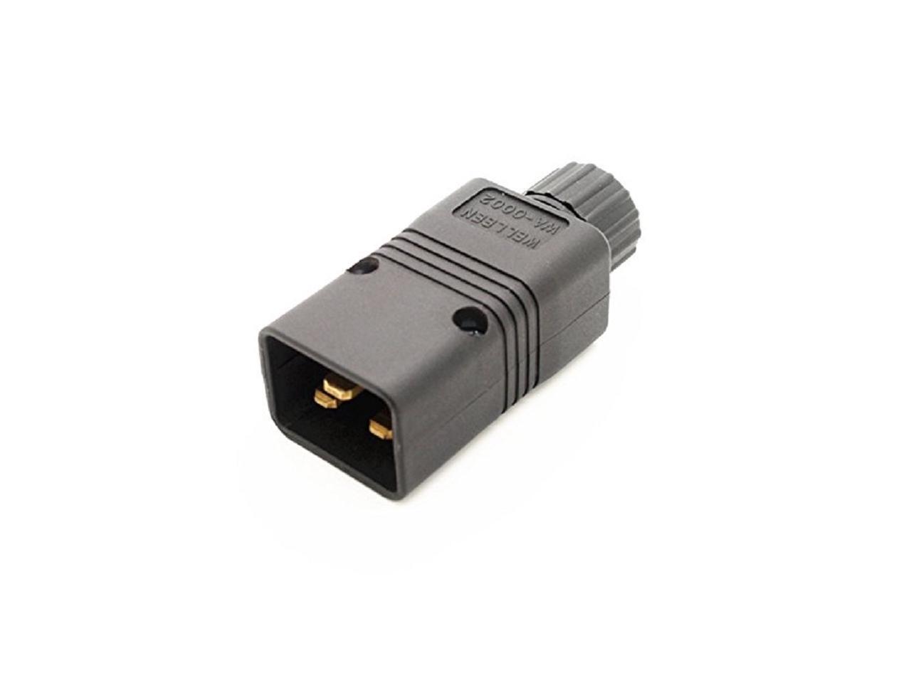 (2 Pack) UPS Power IEC Male C20 Plug Power Cord Cable Plug Rewirable ...