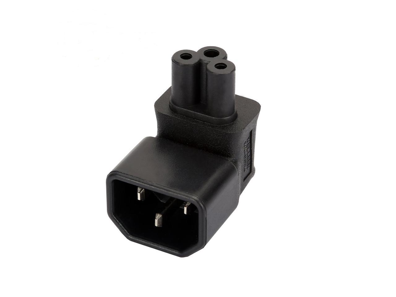 [2 Pack] IEC 320 C14 to C5 Right Angle AC Power Plug Adapter, IEC 3Pole ...