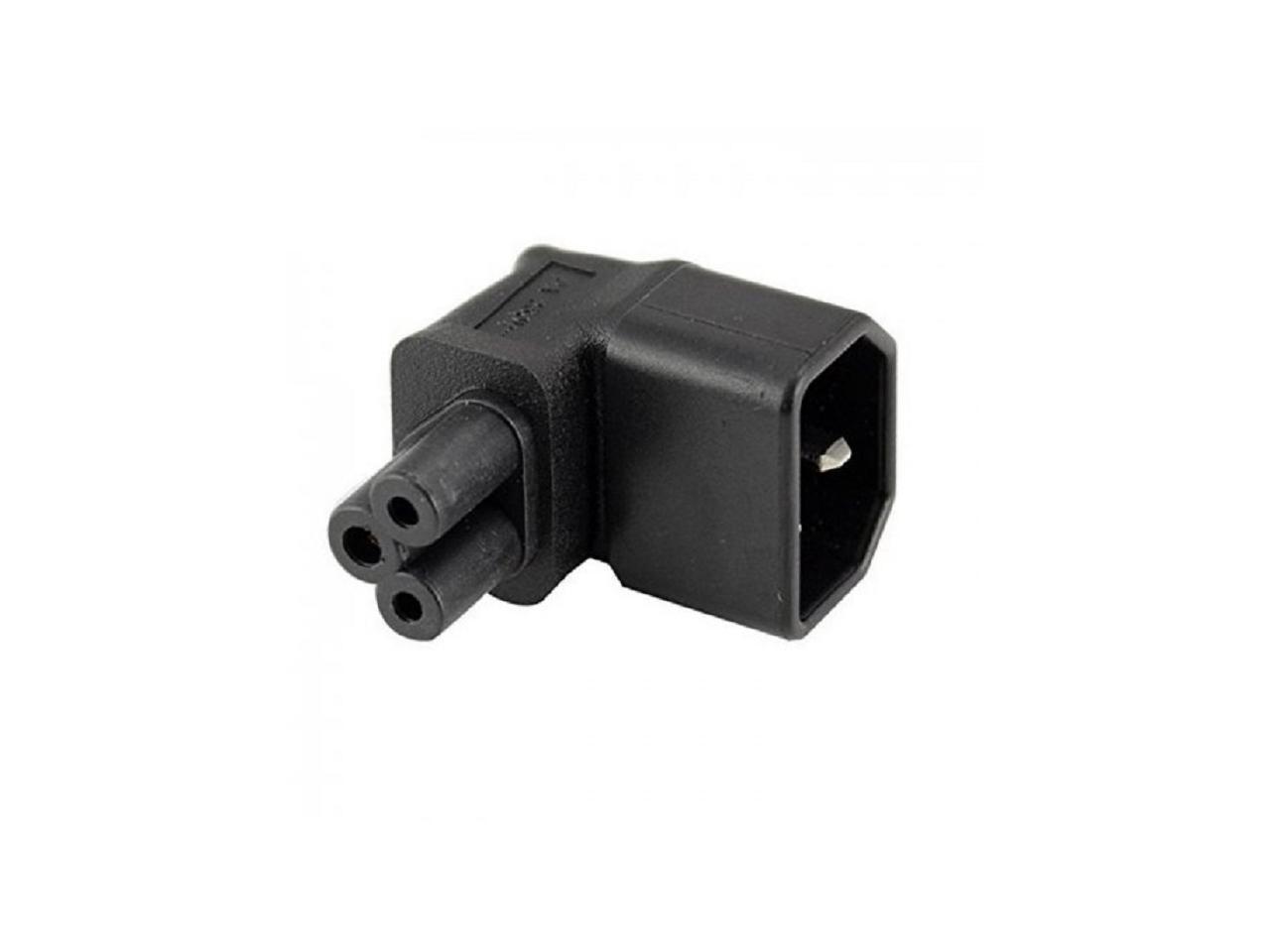 [2 Pack] IEC 320 C14 to C5 Right Angle AC Power Plug Adapter, IEC 3Pole ...