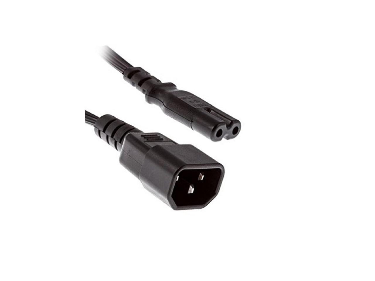 Standard Molded IEC 320 C14 Socket to IEC C7 Plug AC Power Adapter ...