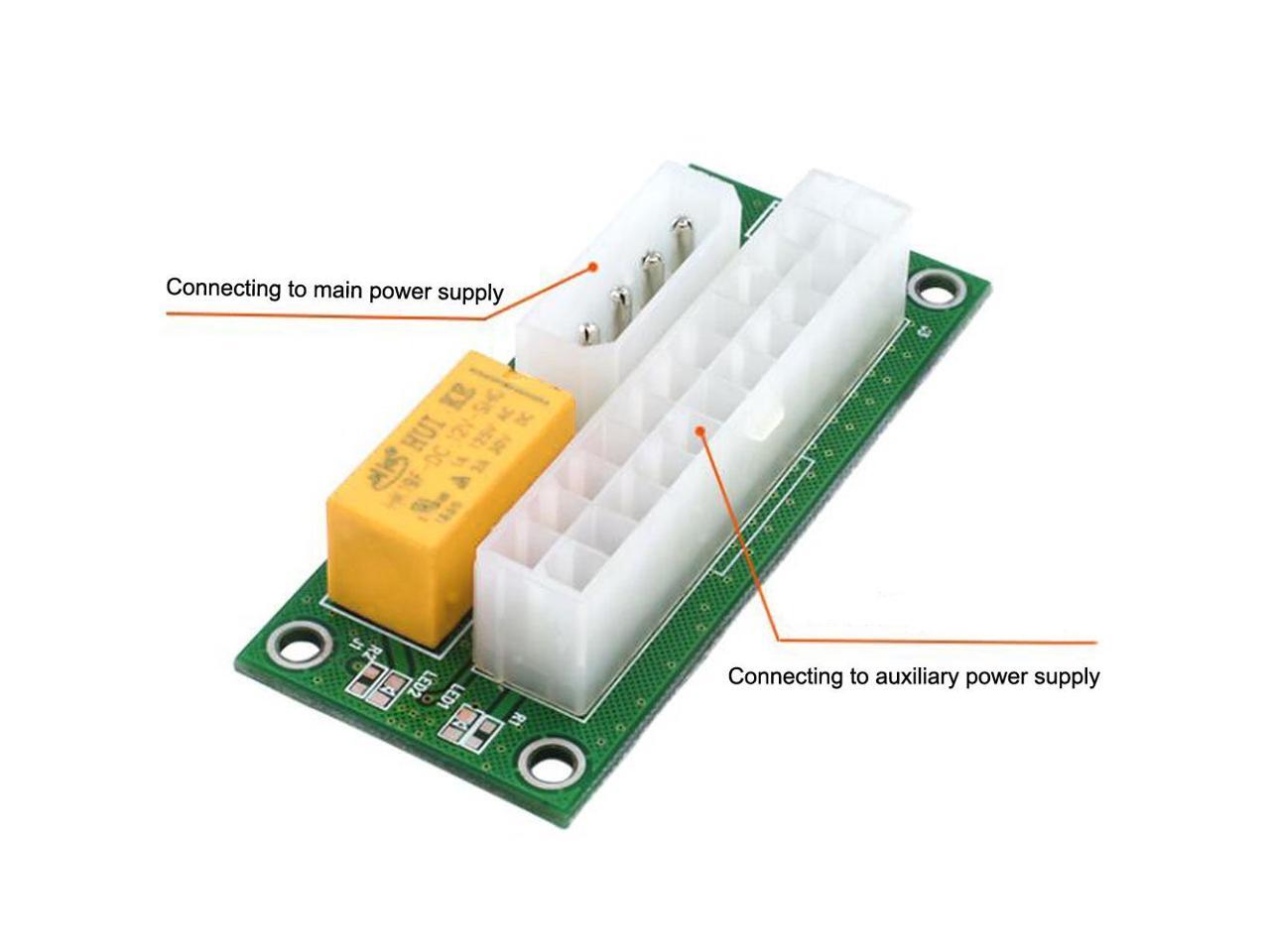 (2 PACK) Add2PSU Multiple Power Supply Adapter (ATX 24Pin to Molex 4Pin ...