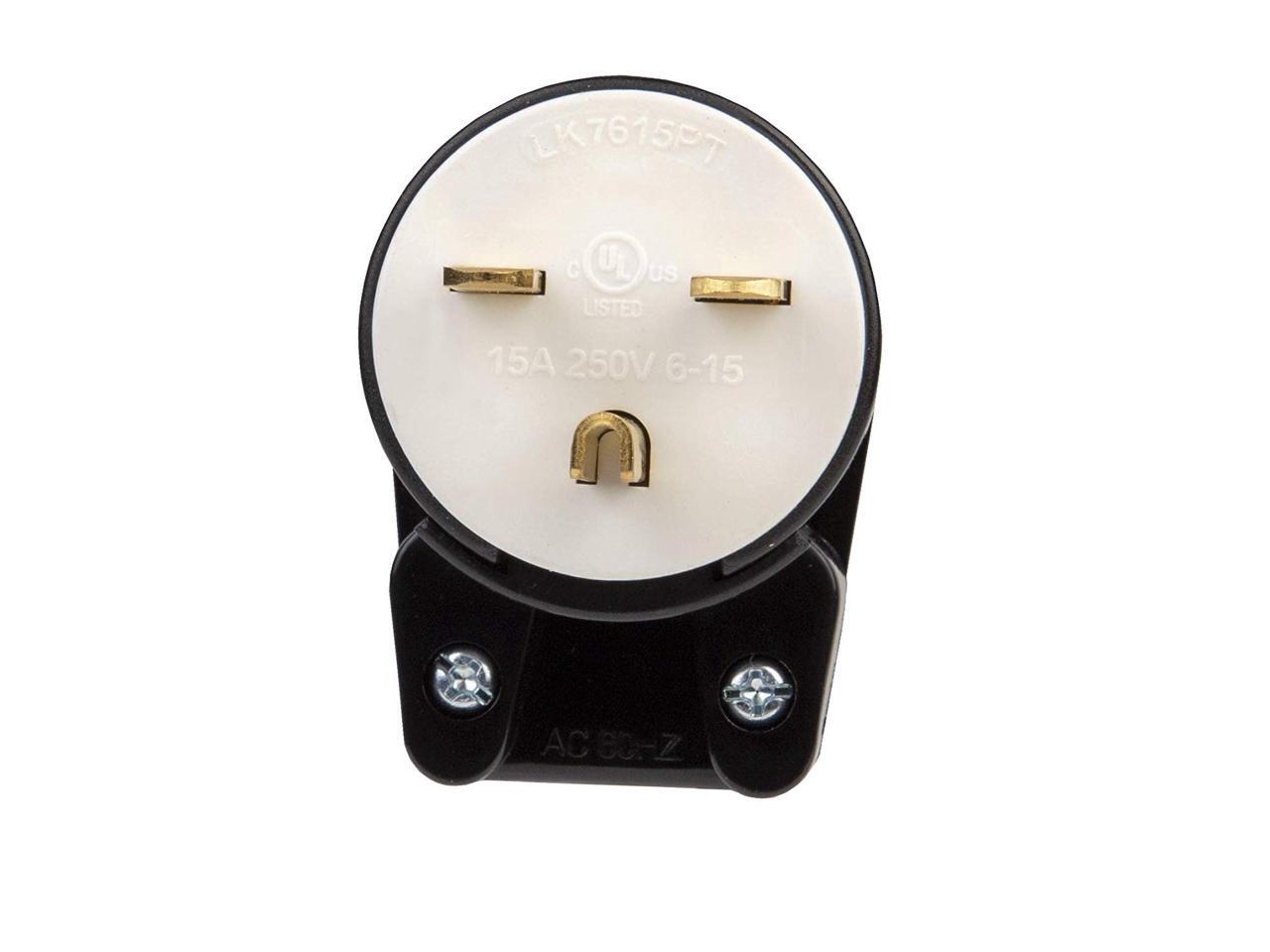 Tekit NEMA 6-15P Male Angled Plug,Industrial Grade 15A 250V Straight ...