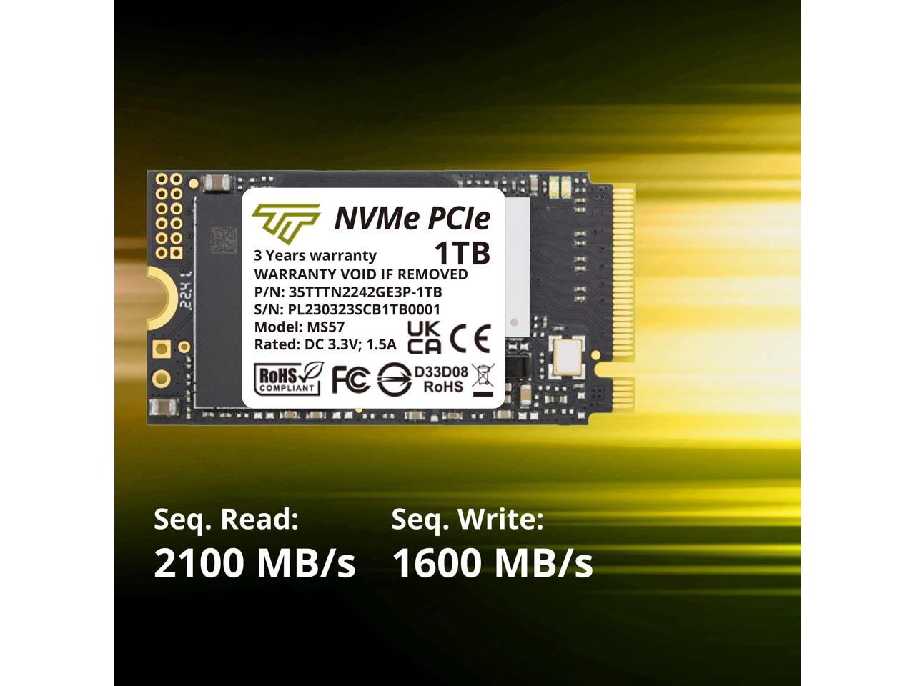 Timetec 1TB M.2 2242 SSD NVMe PCIe Gen3x4 3D NAND TLC Read/Write Speed Up to 2,100/1,600 MB/s ...