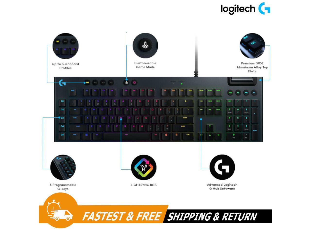 Refurbished: Logitech G815 Lightsync RGB Lighting Wired Ultra Slim GL ...