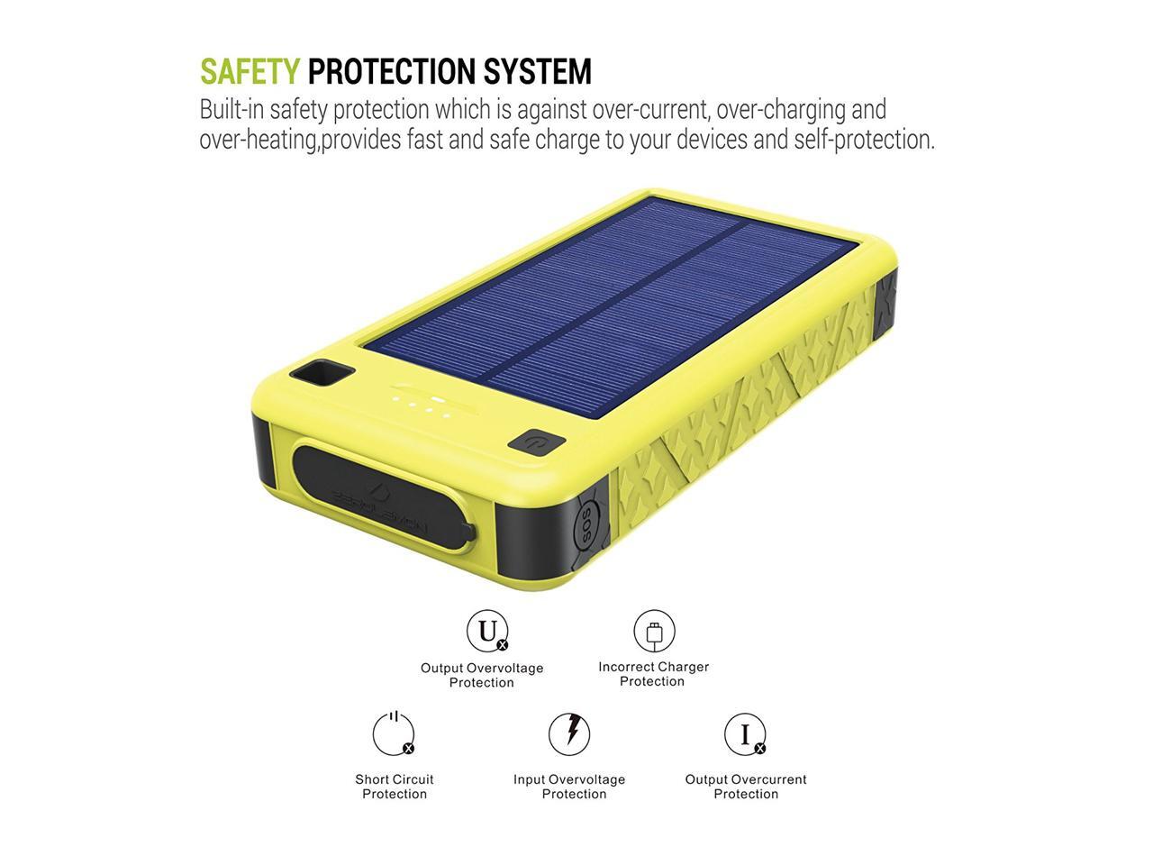 ZeroLemon SolarJuice 20000mAh Solar Charge External Battery Power Bank ...