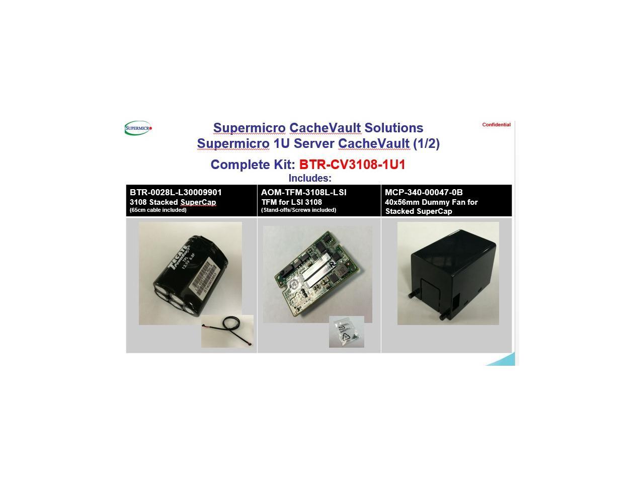 Supermicro BTR-CV3108-1U1 - LSI 3108 CacheVault 1U dummy fan kit ...