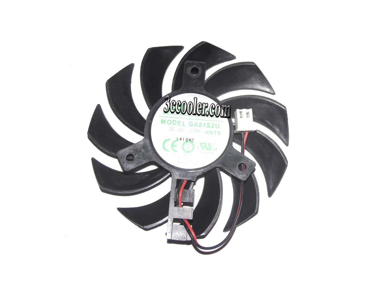 GT440 GT620 GT630 GPU VGA Cooler Fan GA81S2U 0.38A 2 Wires replacement ...
