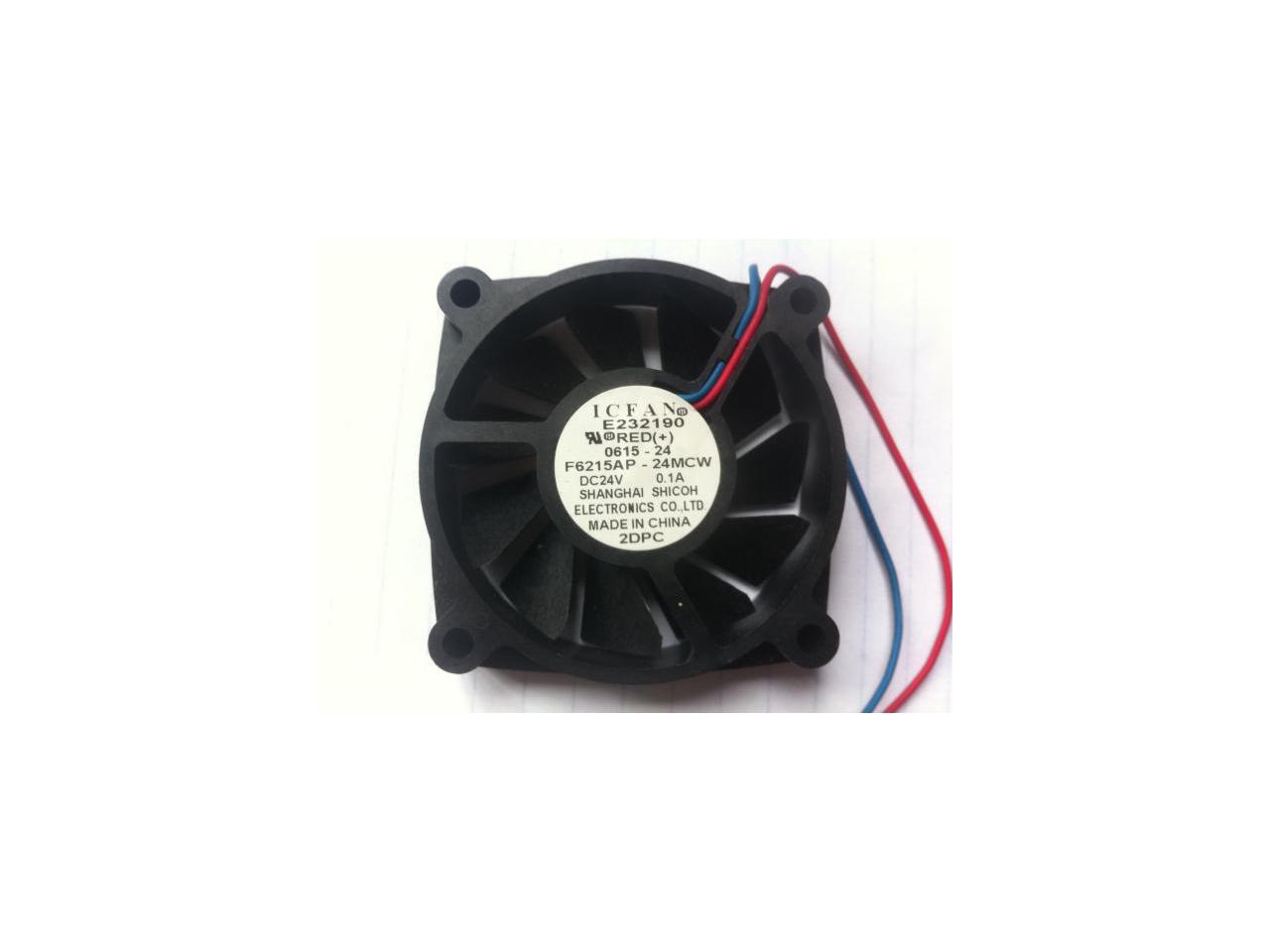 Shicoh ICFAN 6015 F6215AP-24MCW 0615-24 24V 0.1A 2 Wires Square DC Fan ...