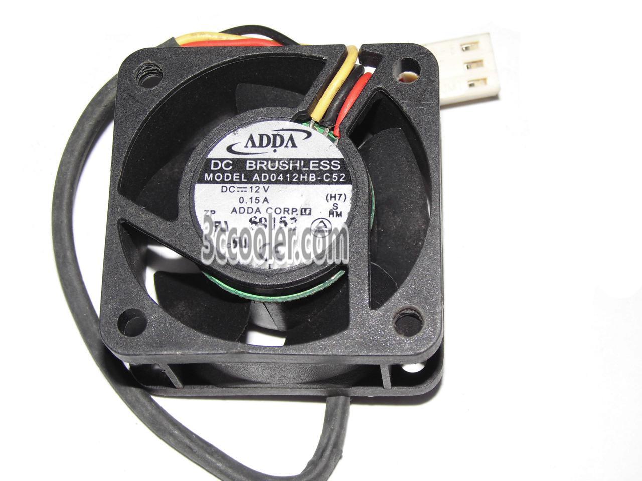Square Cooler of ADDA 4020 AD0412HB-C52 with 12V 0.15A 3-Wires - Newegg.com