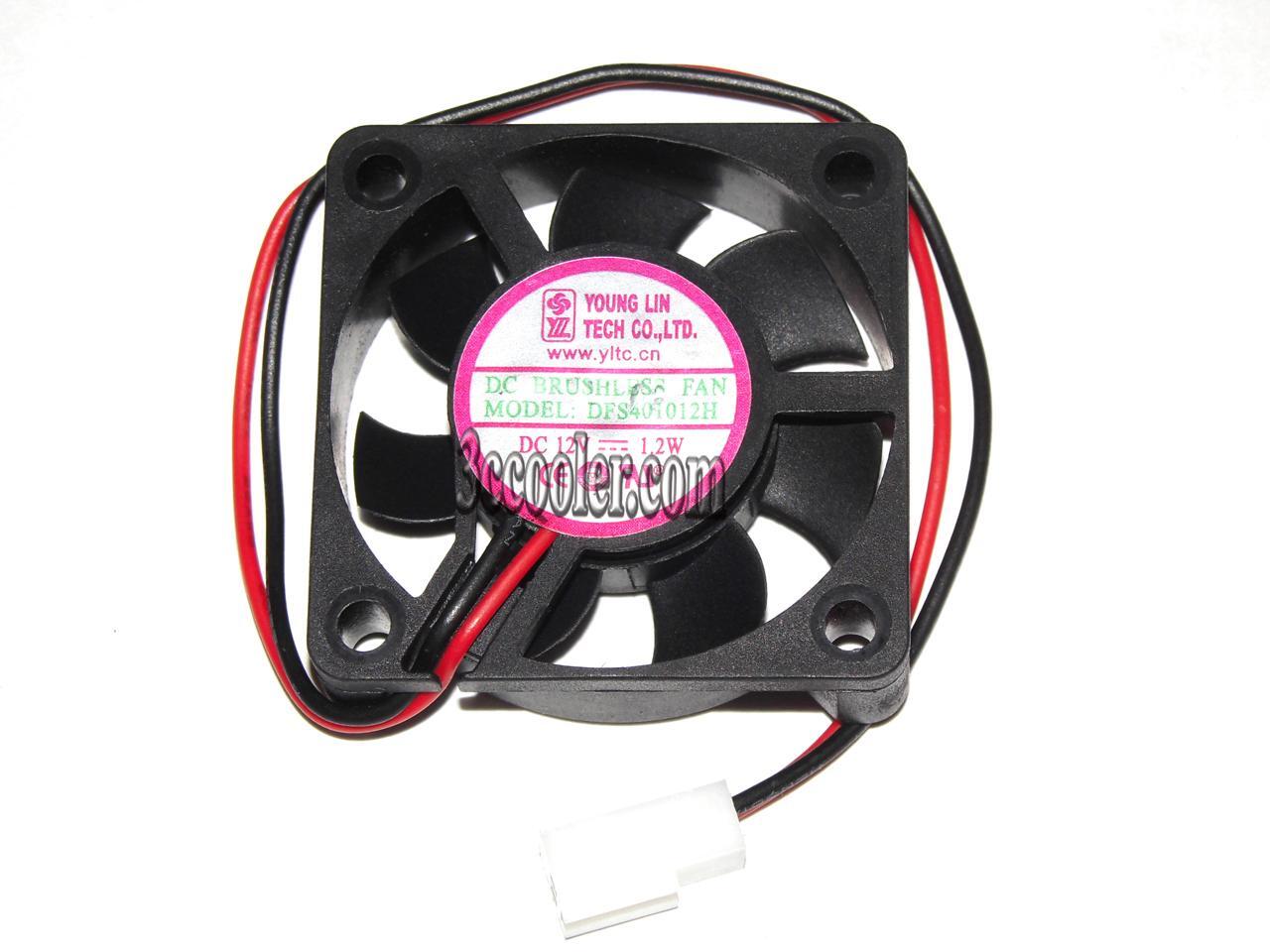Young Lin 40*10mm 4CM DFS401012H 12V 1.2W 2 wires 2 pins Micro Case Fan ...