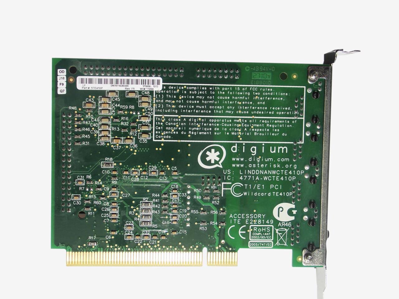 TE410 4 Ports 3.3V PCI ISDN BRI Digial voip card + hardware VPMOCT128 ...