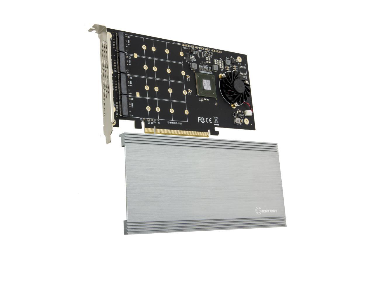 Quad M.2 NVMe Ports Non-RAID to PCIe 3.0 x16 Bifurcation Riser ...