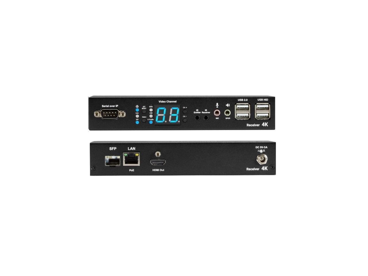 Black Box VX-HDMI-4KIP-RX MediaCento IPX 4K Receiver HDMI USB Serial IR ...