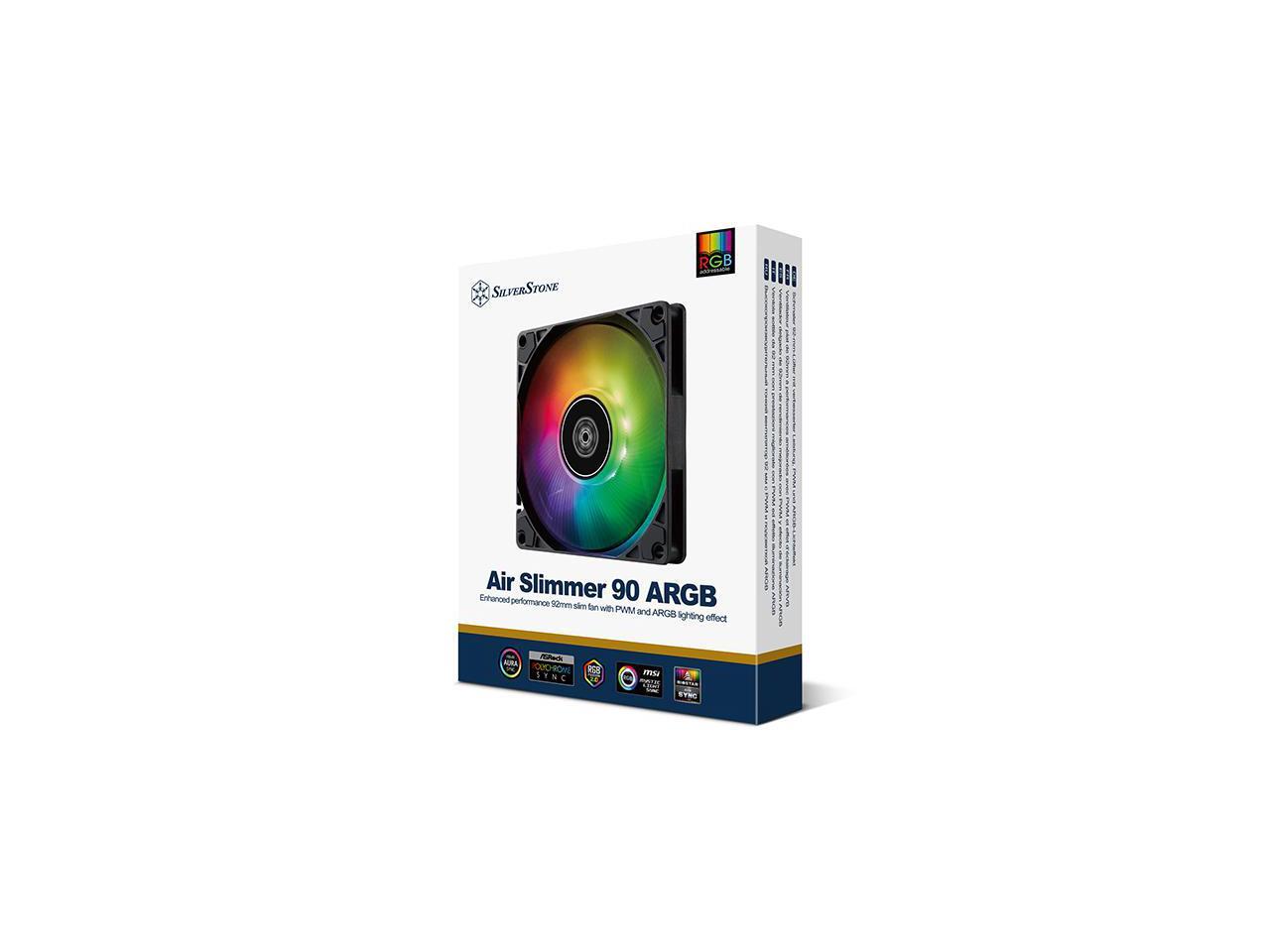 Silverstone Air Slimmer 90 ARGB Enhanced performance 92mm slim fan with ...