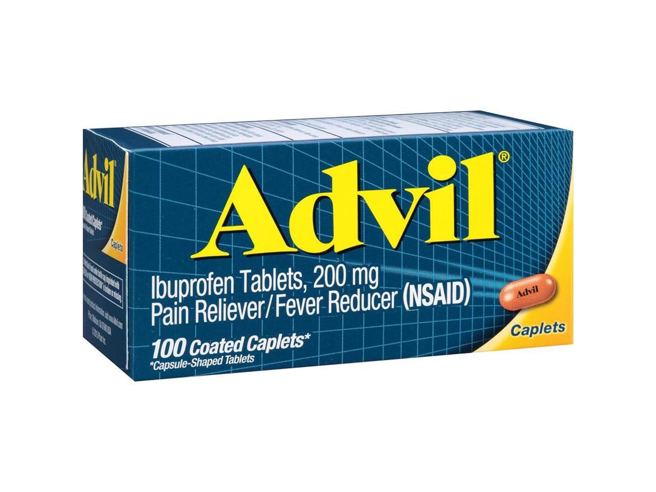 Advil Pain Reliever/Fever Reducer 200mg Caplets - 100 Ct - Newegg.com
