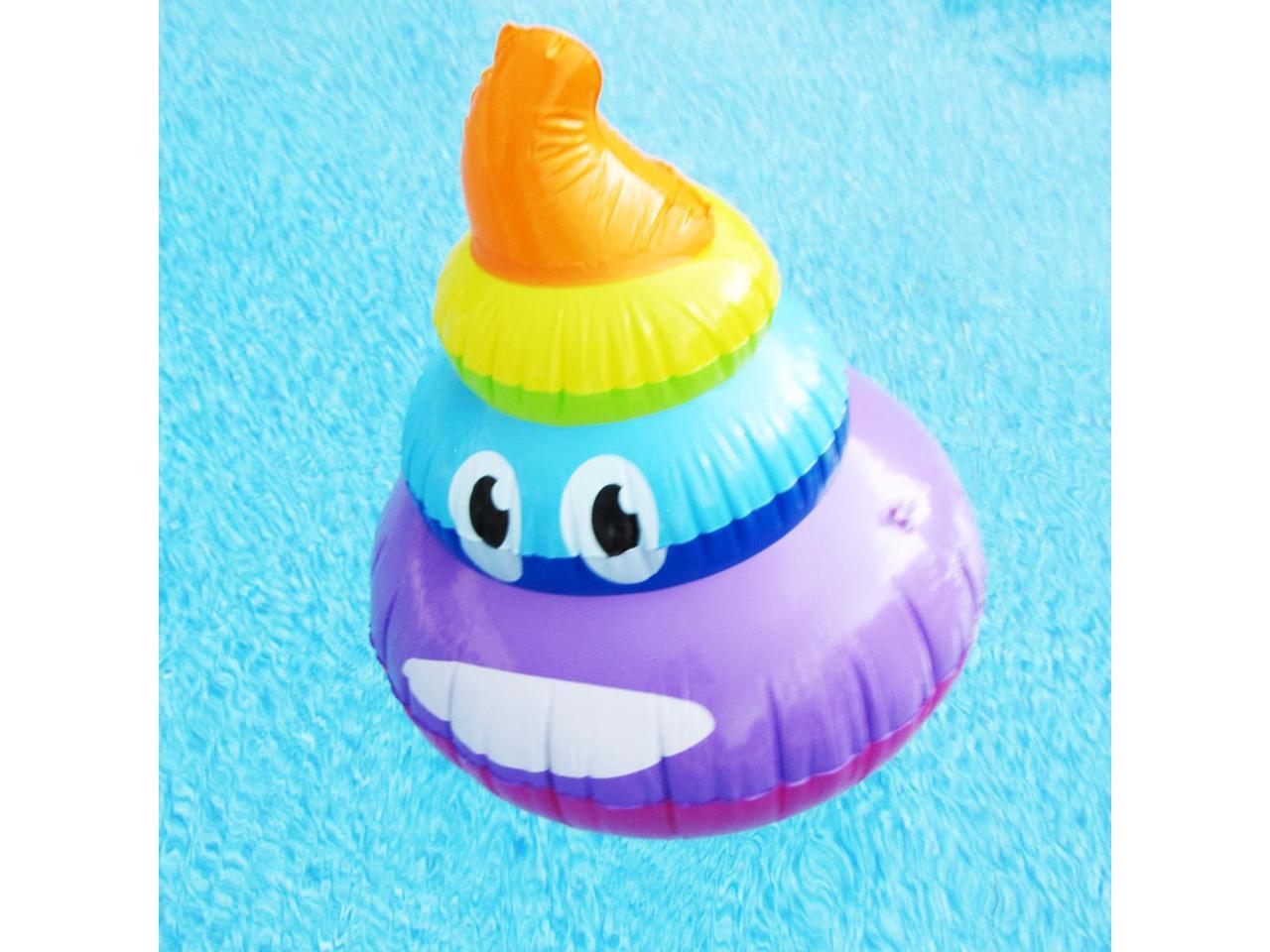 Treasure Gurus 22" Inflatable Rainbow Poop Emoji Fake Poo Novelty Pool ...