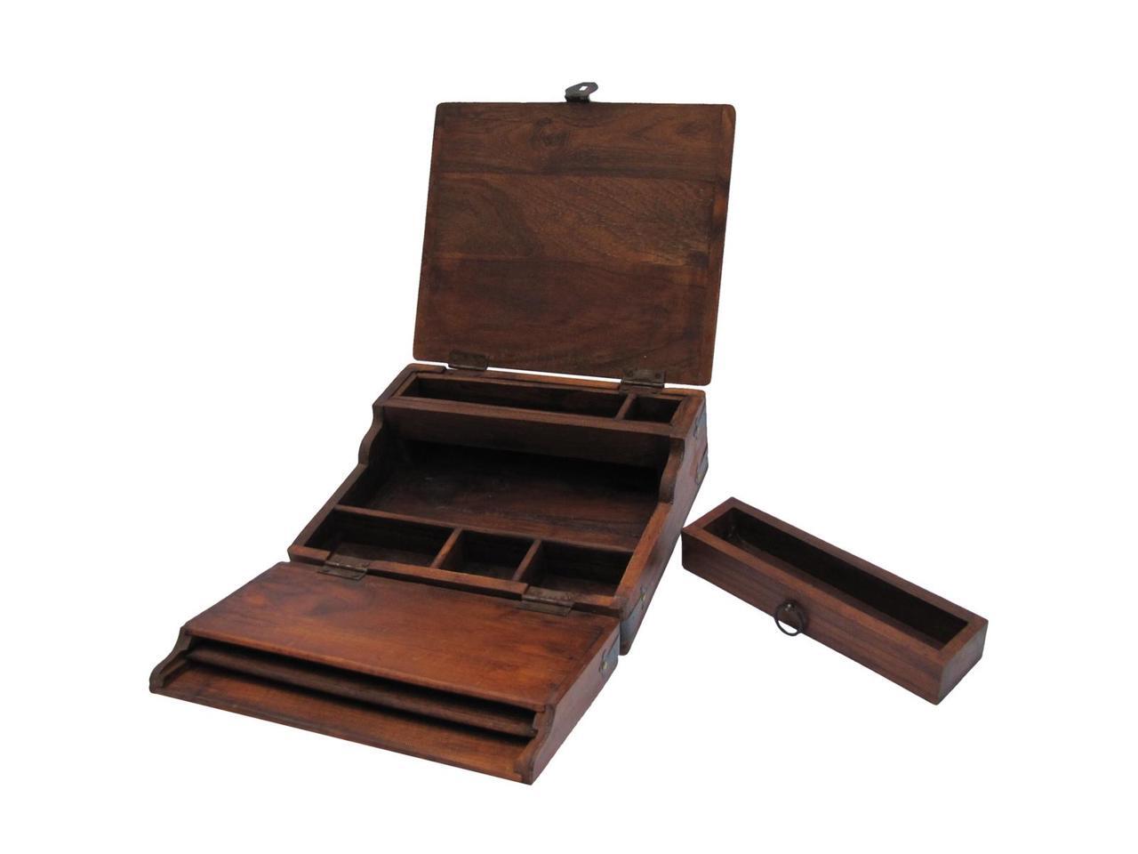 Antique Style Wood Folding Travel Writing Lap Desk - Newegg.com