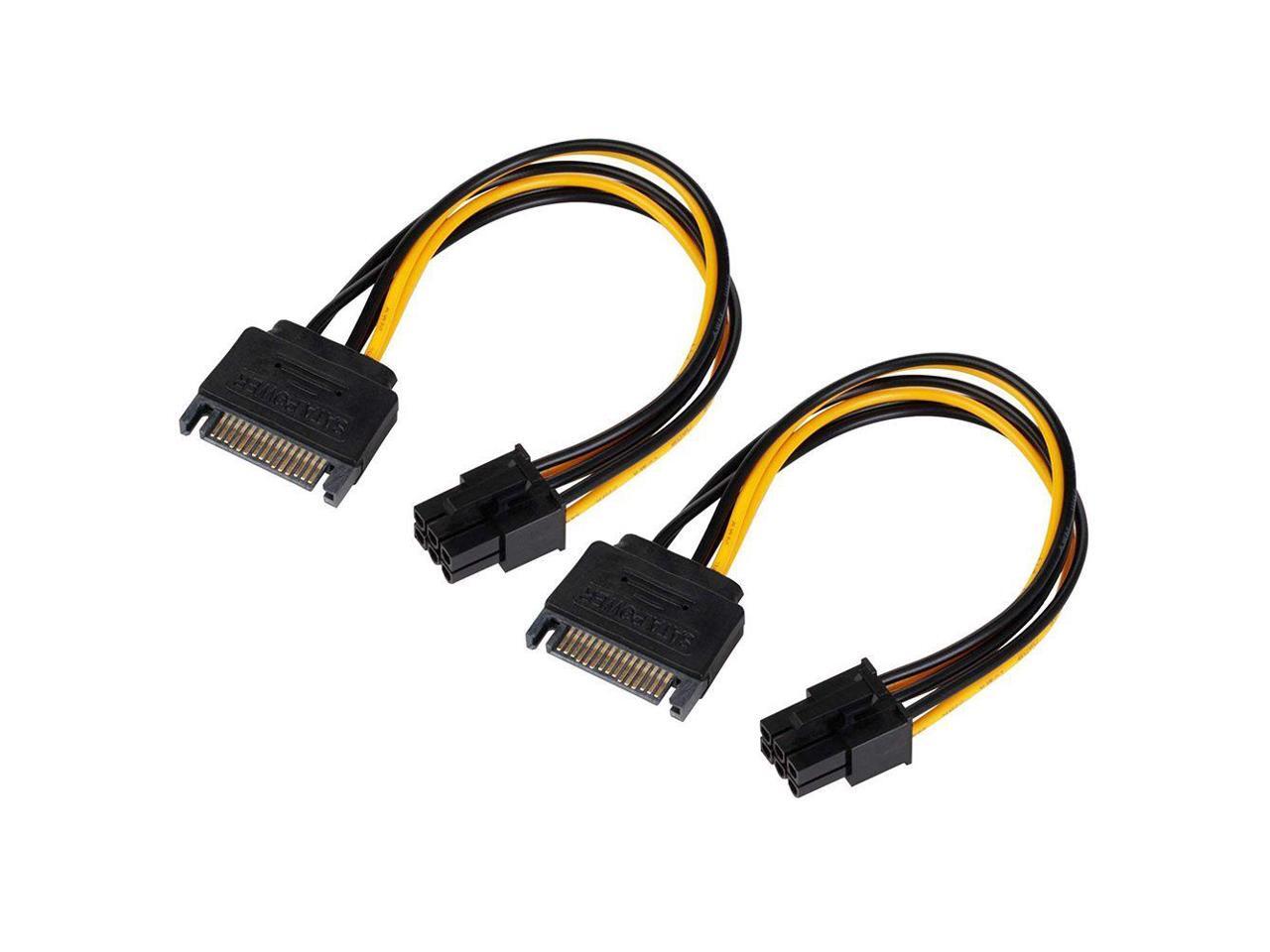 SATA 15 pin to 6 Pin Power Cable 3-Pack 15 pin SATA to 6 pin pci ...