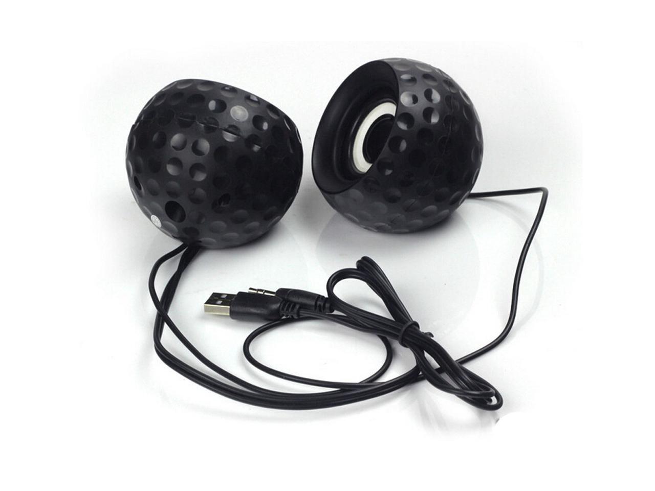 Golf ball shape 2.0 channel USB powered mini speakers 3.5mm USB ...