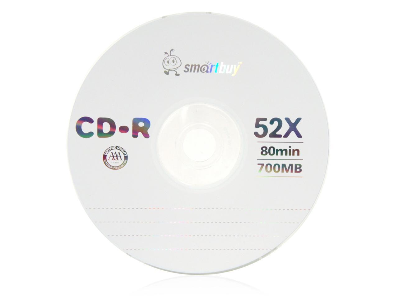 Smartbuy CD-R 52X 700MB 80Min Logo Top Blank Data Recordable Disc (200 ...