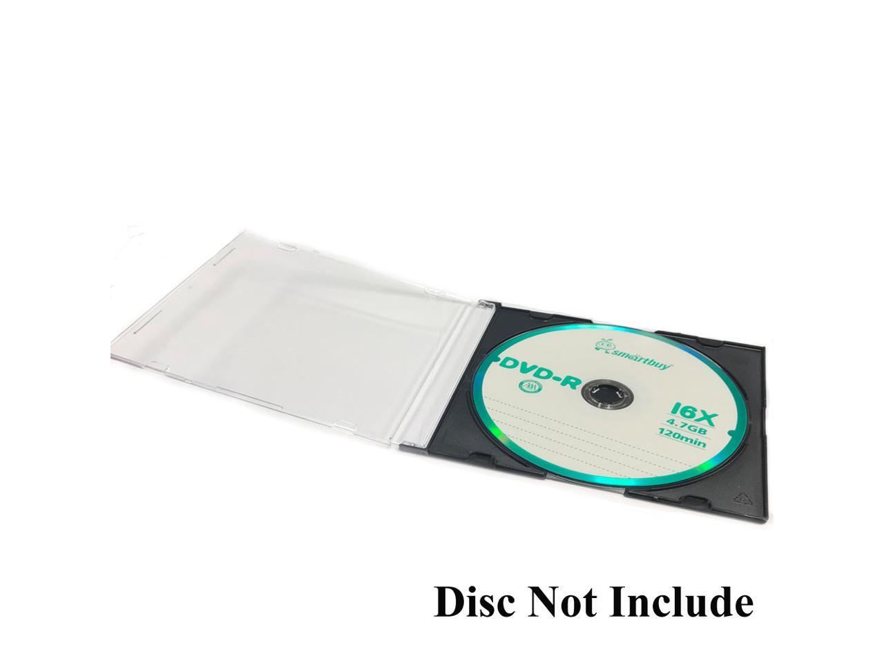 Slim 5.2mm Jewel Case Thin Clear Single CD DVD Disc Storage w/Built-in ...