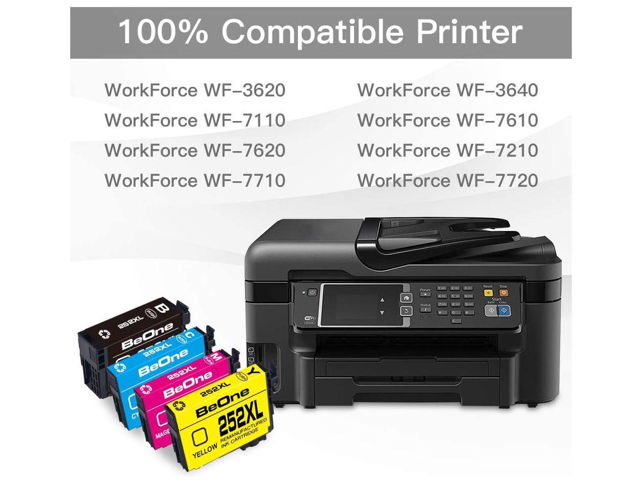 BeOne 252XL 4-Pack Ink Cartridge Replacement for Epson 252 XL T252 ...