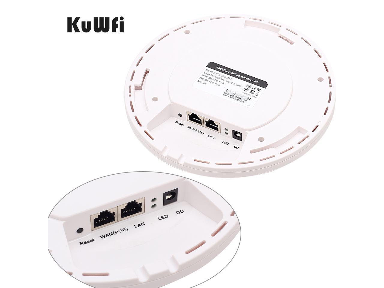 KuWFi 600Mbps Wireless Router Ceiling Mount Dual Band 802.11AC Indoor Ceiling Mounted Wireless ...
