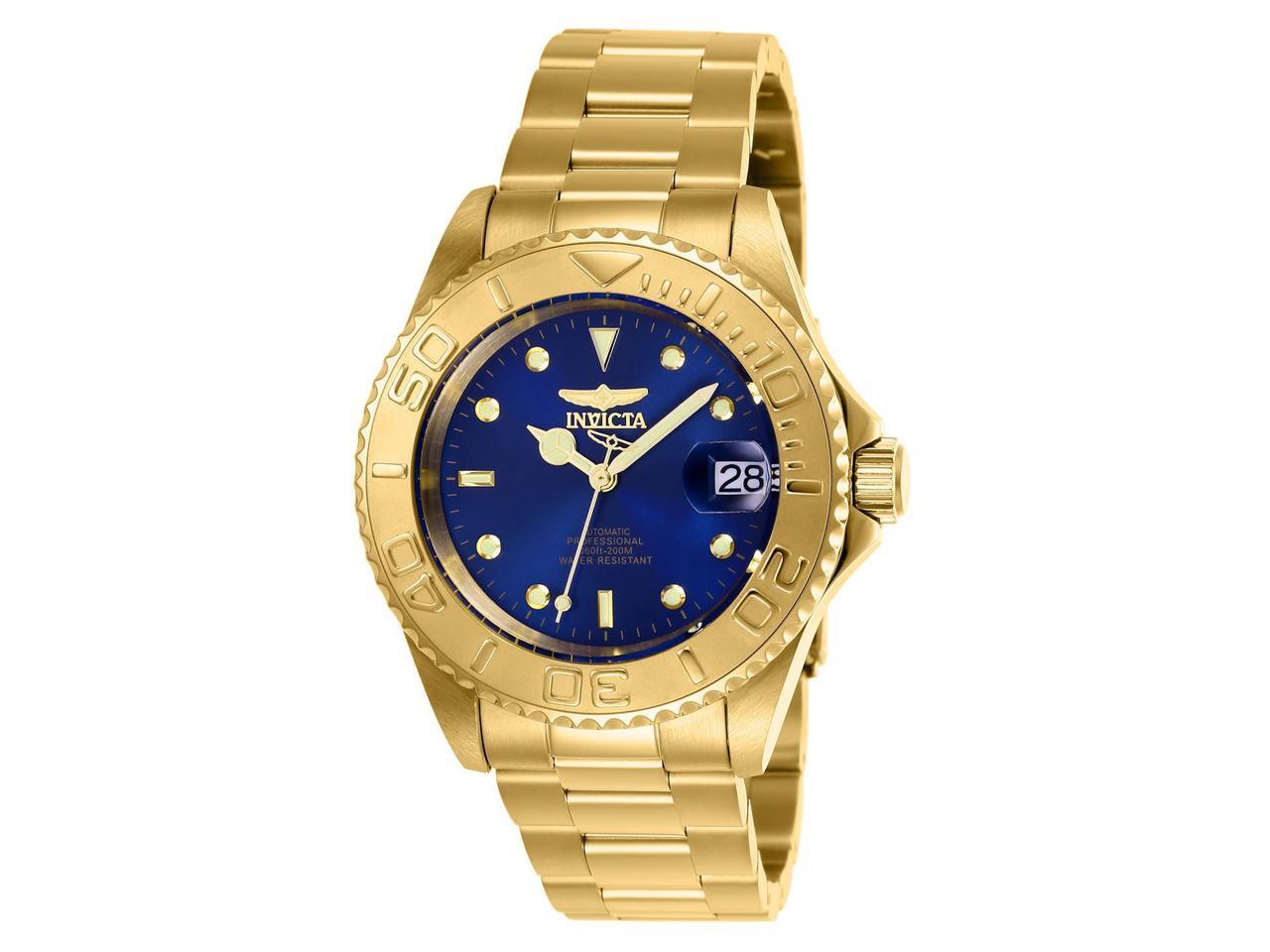 Invicta Men's Pro Diver Gold-Tone Steel Bracelet & Case Automatic Watch ...