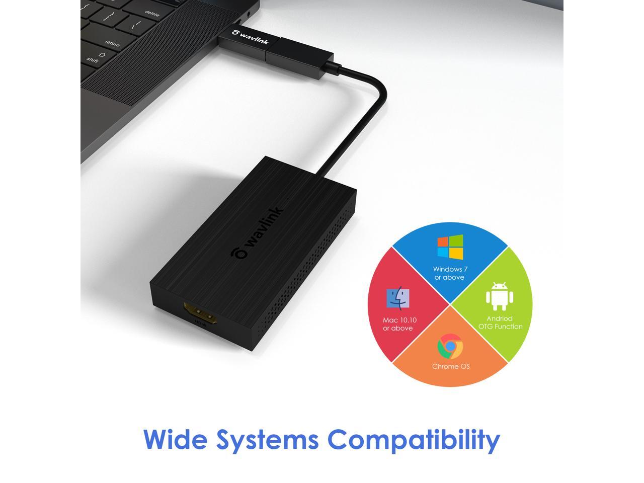 Wavlink USB3.0 to HDMI 4K Video Adapter, 3840×2160 Multi-Display ...