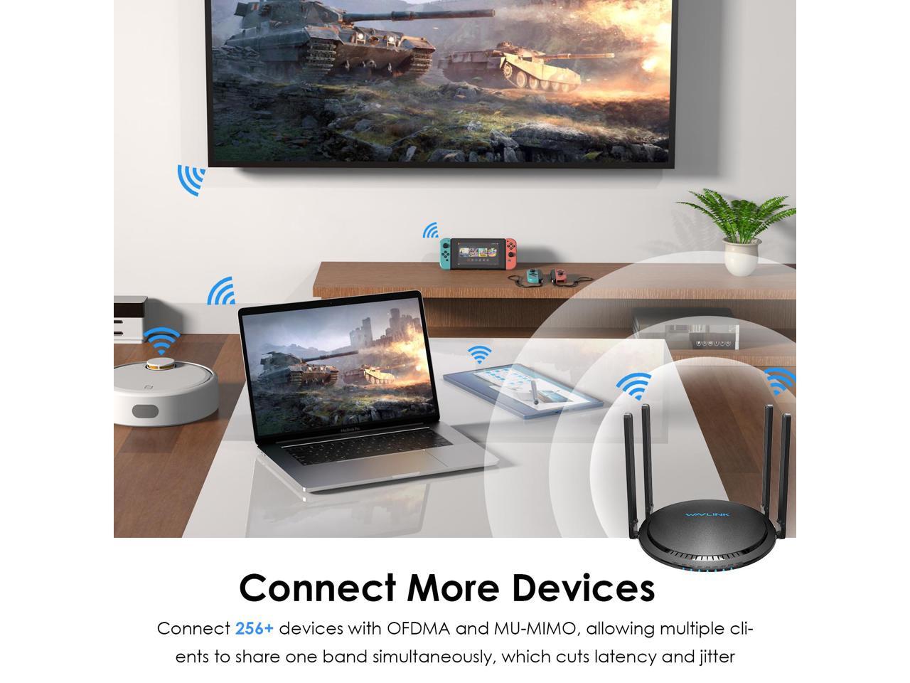 WAVLINK AX3000 WiFi Router Dual Band WiFi 6 Gaming Router 802.11ax Full ...