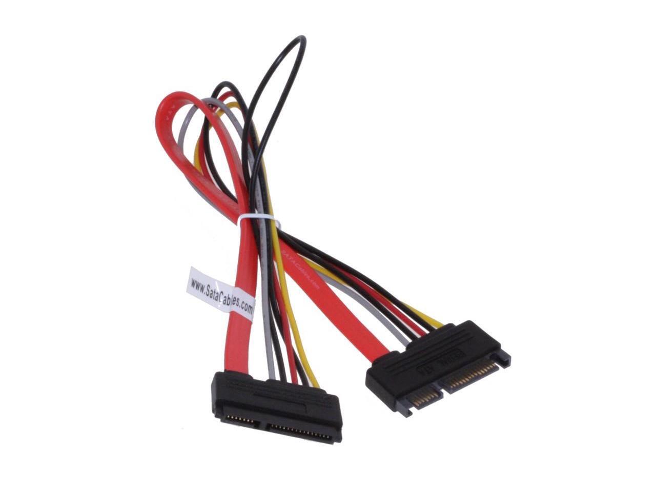 SataGear 12 inch SATA Internal Extension cable 22pin extension cable ...
