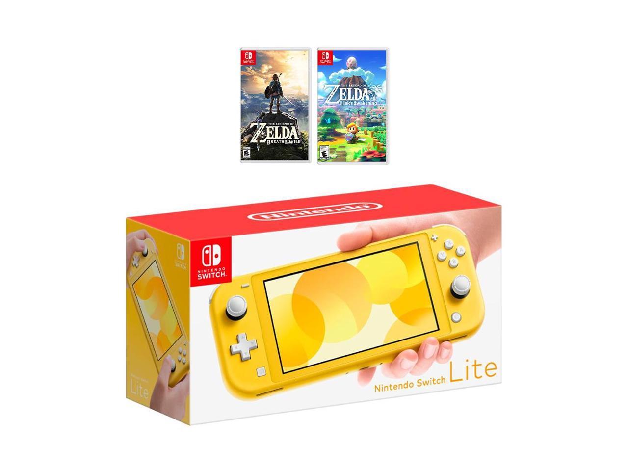 New Nintendo Switch Lite Yellow Console Bundle with 2 Games: The Legend ...