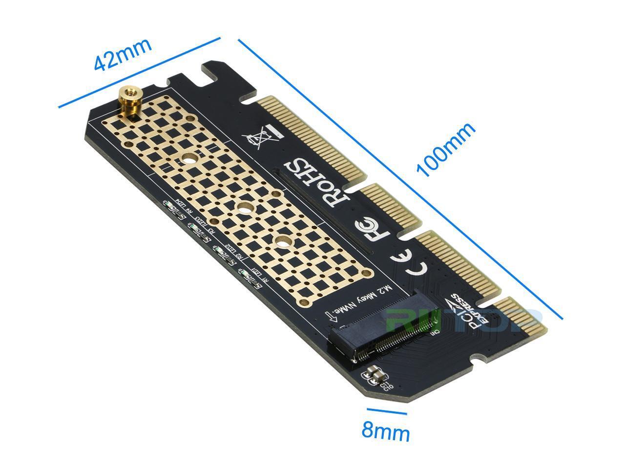 NVMe PCIe Adapter Card, RIITOP PCIe M.2 SSD NVMe AHCI to PCIe Gen 3.0 ...