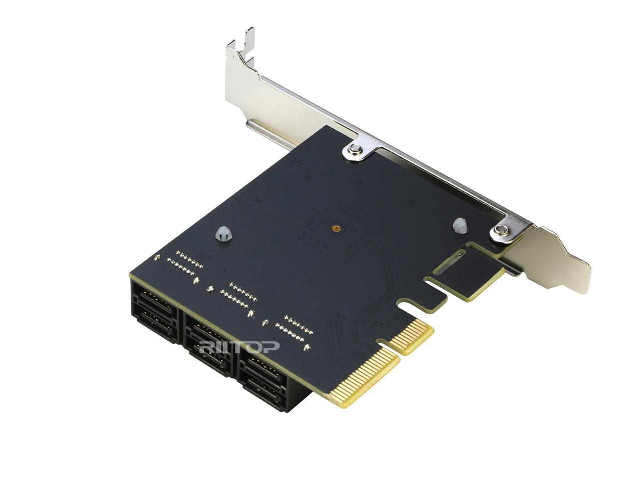 PCIe SATA Card 6Ports, RIITOP PCI-e Express to SATA3 6Gbps Expansion ...